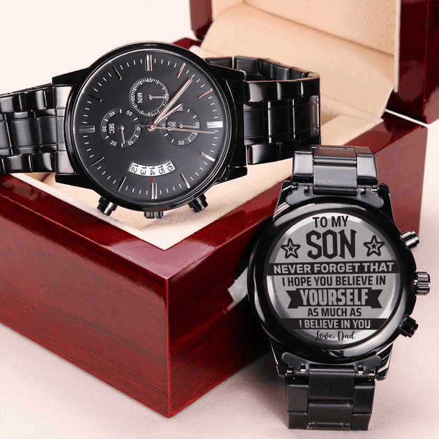 Engraved Chronograph Watch, For Son, Waterproof, Quartz Movement