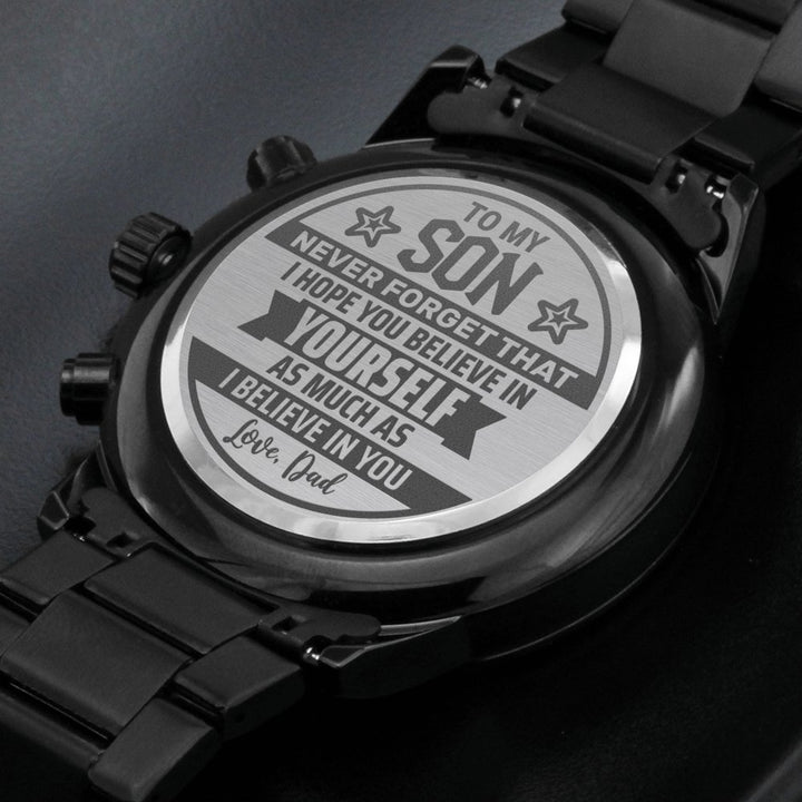 Engraved Chronograph Watch, For Son, Waterproof, Quartz Movement